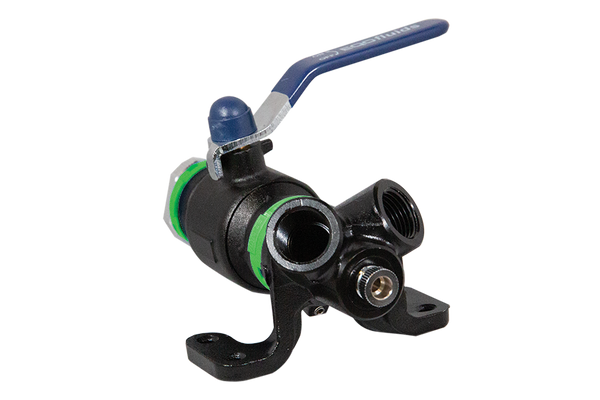 Wall Mounted Drop End with 25mm Ball Valve and Double 1/2" Port - Unip ...